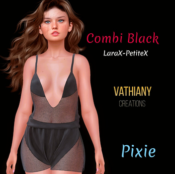 Second Life Marketplace - [V.C] Pixie Combi LaraX-PetiteX .Black